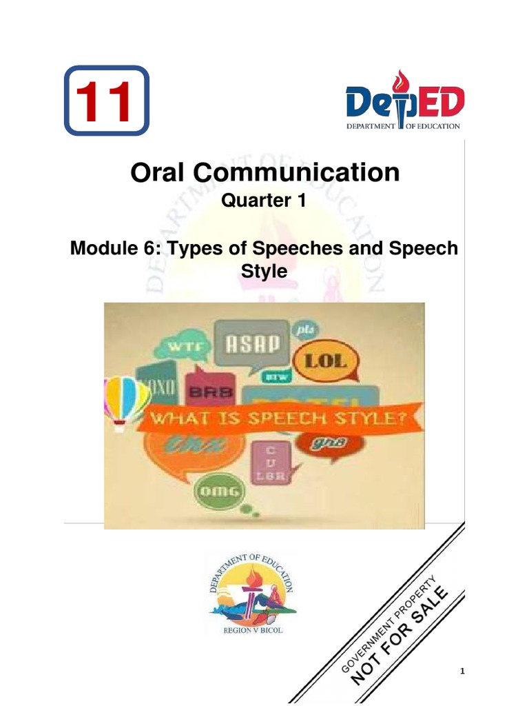 Oral Communication Module 6 Q1 | PDF | Communication | Linguistics