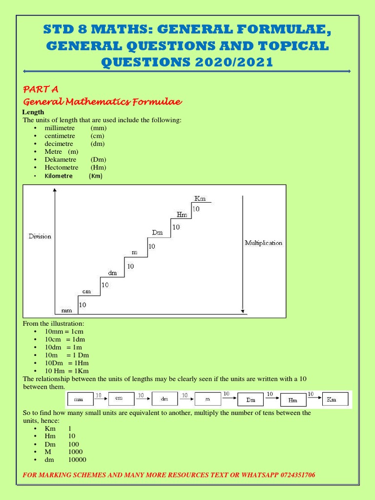 STD 8 Math Topical 2020 New | PDF | Area | Litre