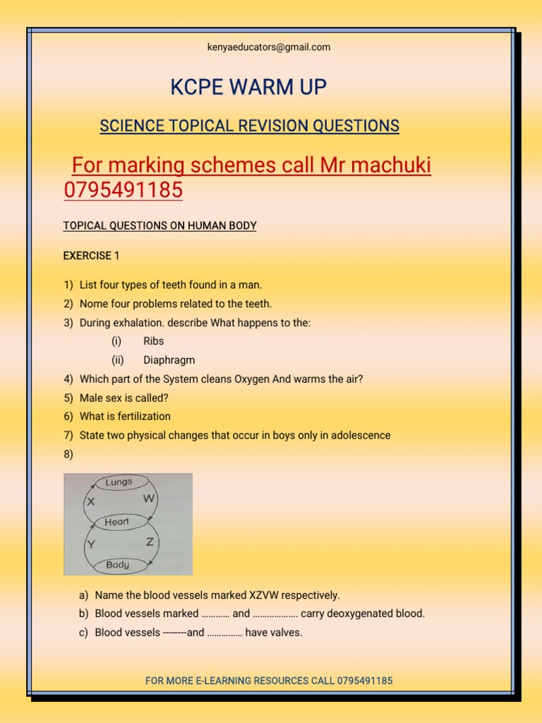 Kenya educators KCPE science revision questions | PDF