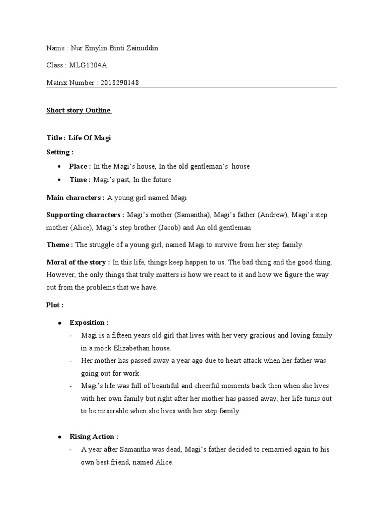 Short Story Outline | PDF