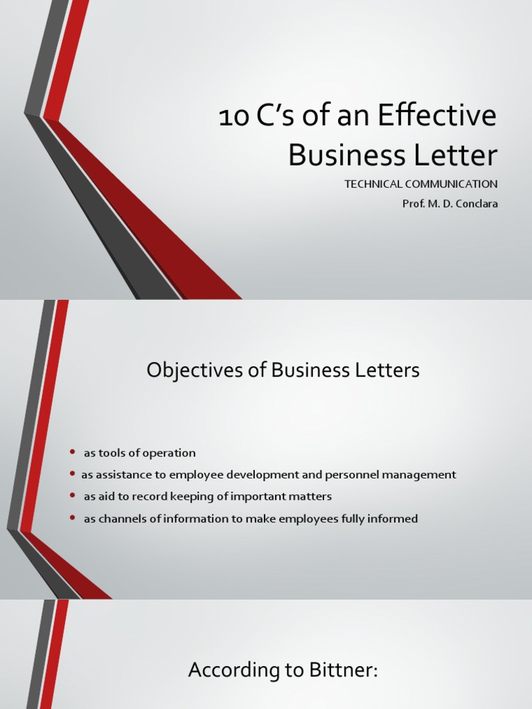 10 C's of An Effective Business Letter: Technical Communication Prof. M ...