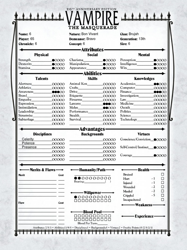 Character Sheet 6 | PDF