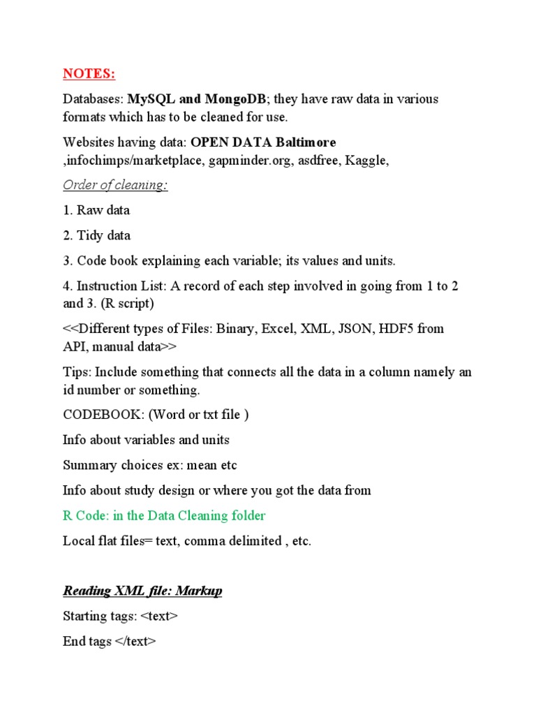 Coursera Notes From Lectures | PDF | Databases | Tag (Metadata)