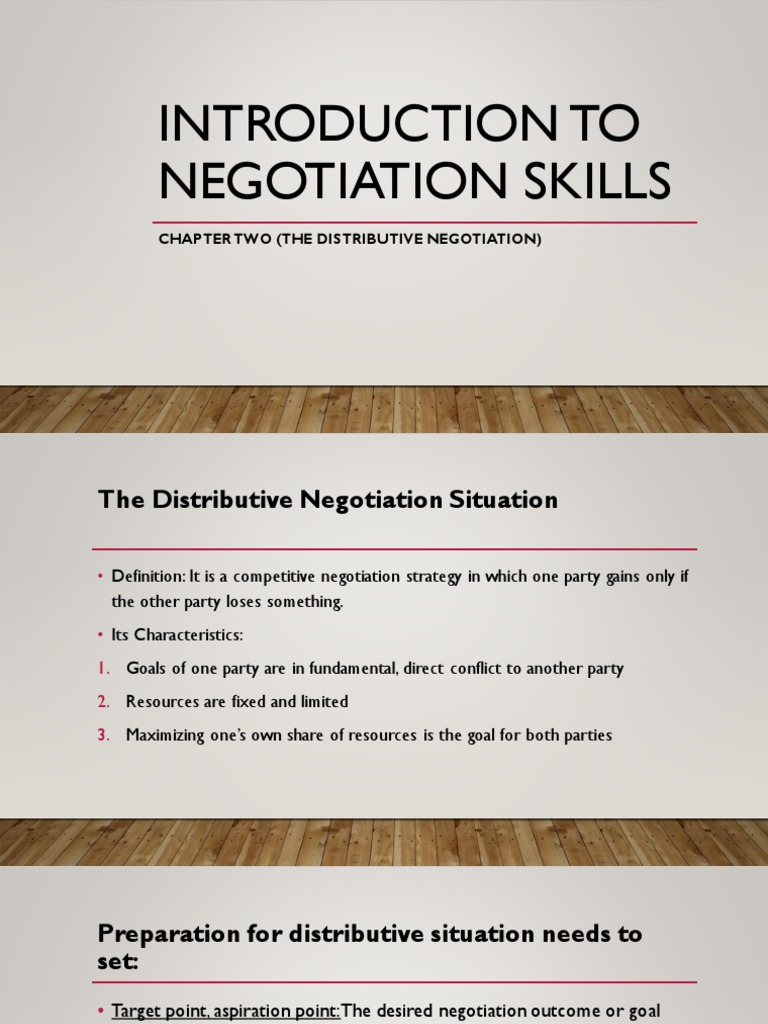 Chapter 2 (Distributive Negotiation) | PDF | Negotiation | Behavioural Sciences
