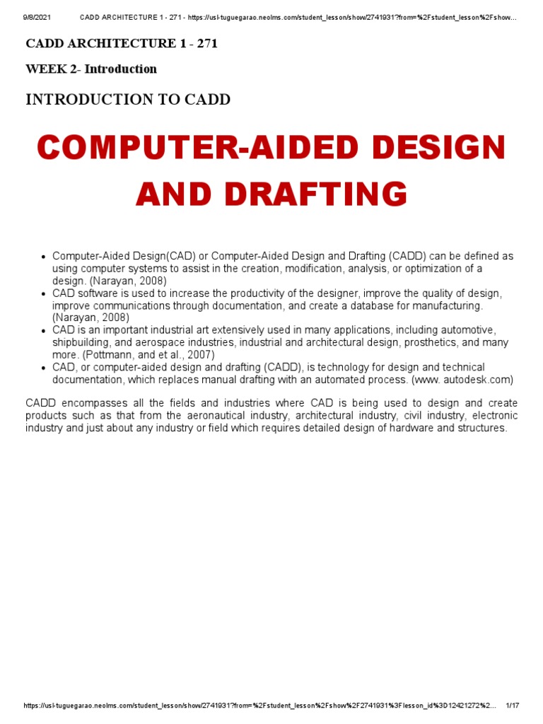 INTRODUCTION TO CADD | PDF | Auto Cad | Computer Aided Design