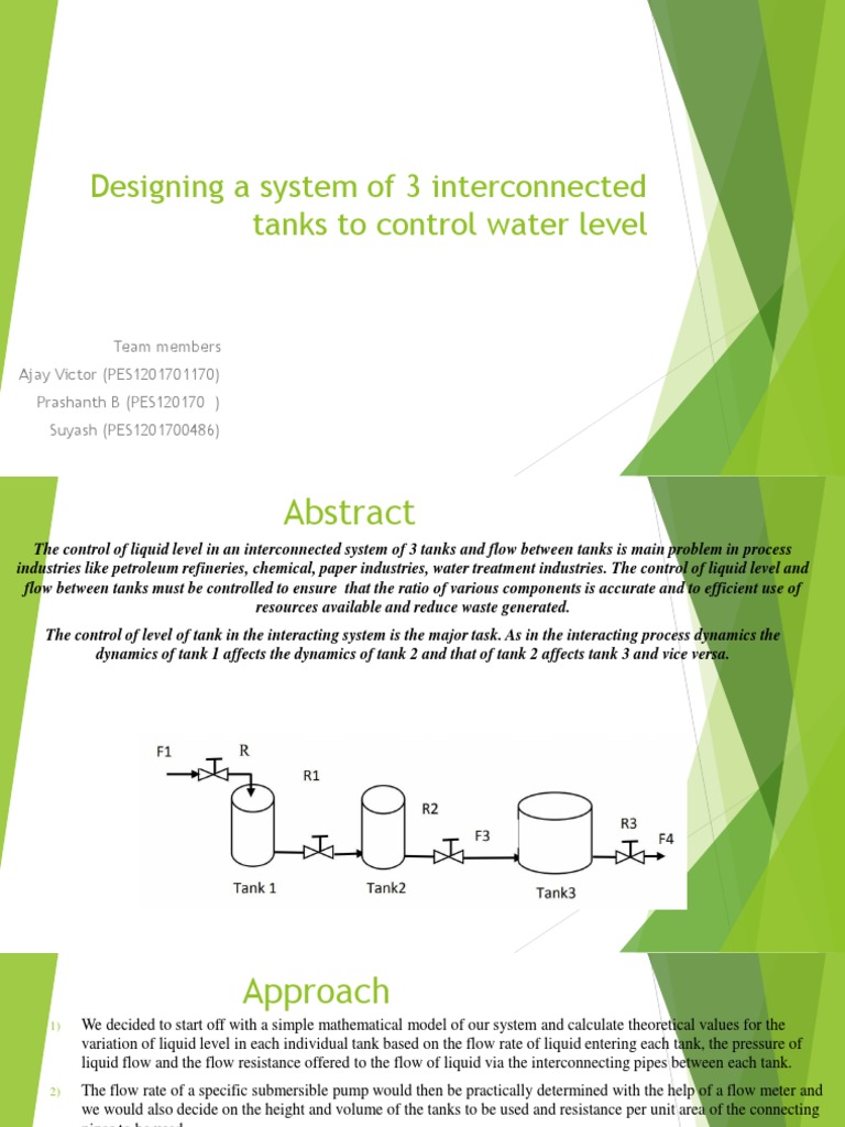Designing A System of 3 Interconnected Tanks To Control Water Level ...