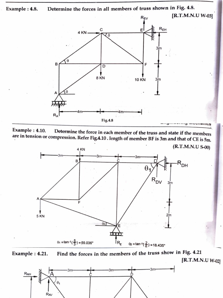 Truss - Practice Problems | PDF