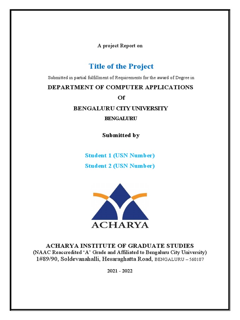Project Report for BCA Degree 2021-2022 | PDF | Technology & Engineering
