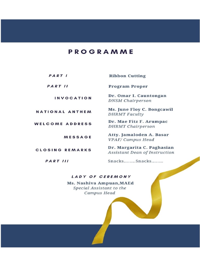 Ribbon Cutting Program | PDF