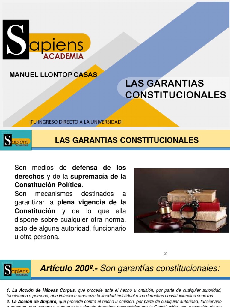 Tema 2 PDF Las Garantias Consti | PDF | Habeas corpus | Derecho Constitucional
