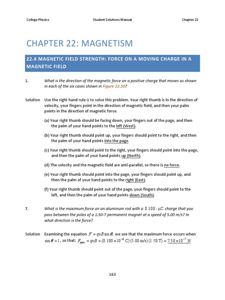 Chapter 22: Magnetism | PDF | Torque | Force