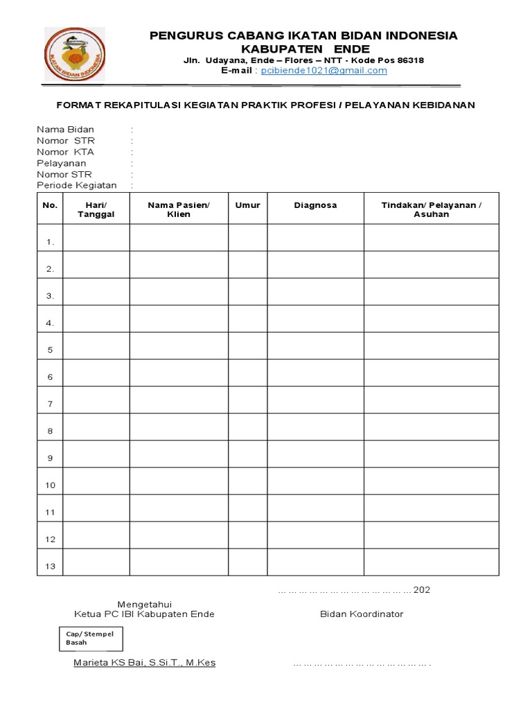 FORMAT Rekapitulasi Kegiatan Praktik Profesi | PDF | Karier & Perkembangan