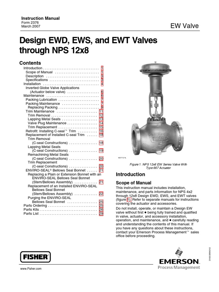 Guide to Maintaining and Servicing EWD, EWS, and EWT Valves with ...