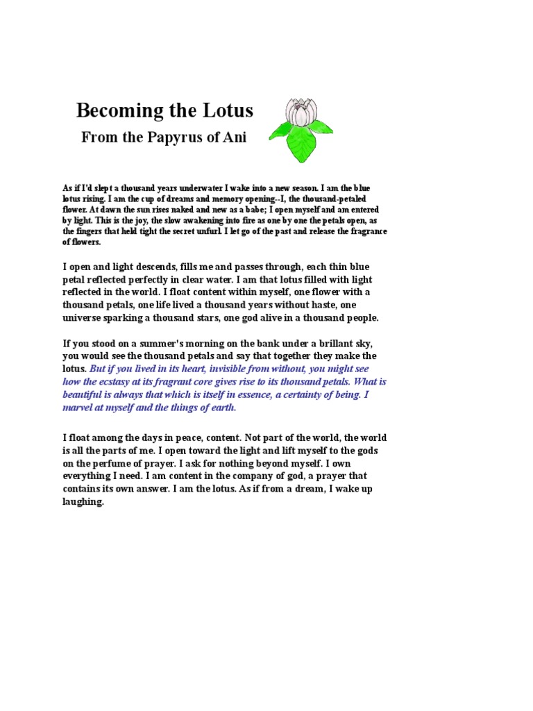 Becoming The Lotus Prayer From Ani | PDF