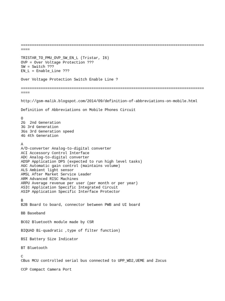 Istilah Dalam Skema Handphone | PDF | Analog To Digital Converter ...