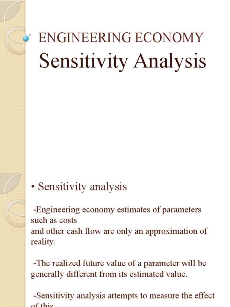 Sensitivity Analysis in Engineering Economy | PDF | Sensitivity ...