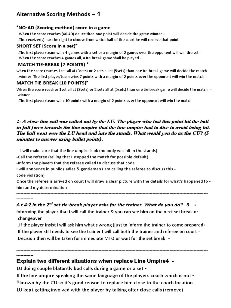 Written Questions | PDF | Referee | Leisure