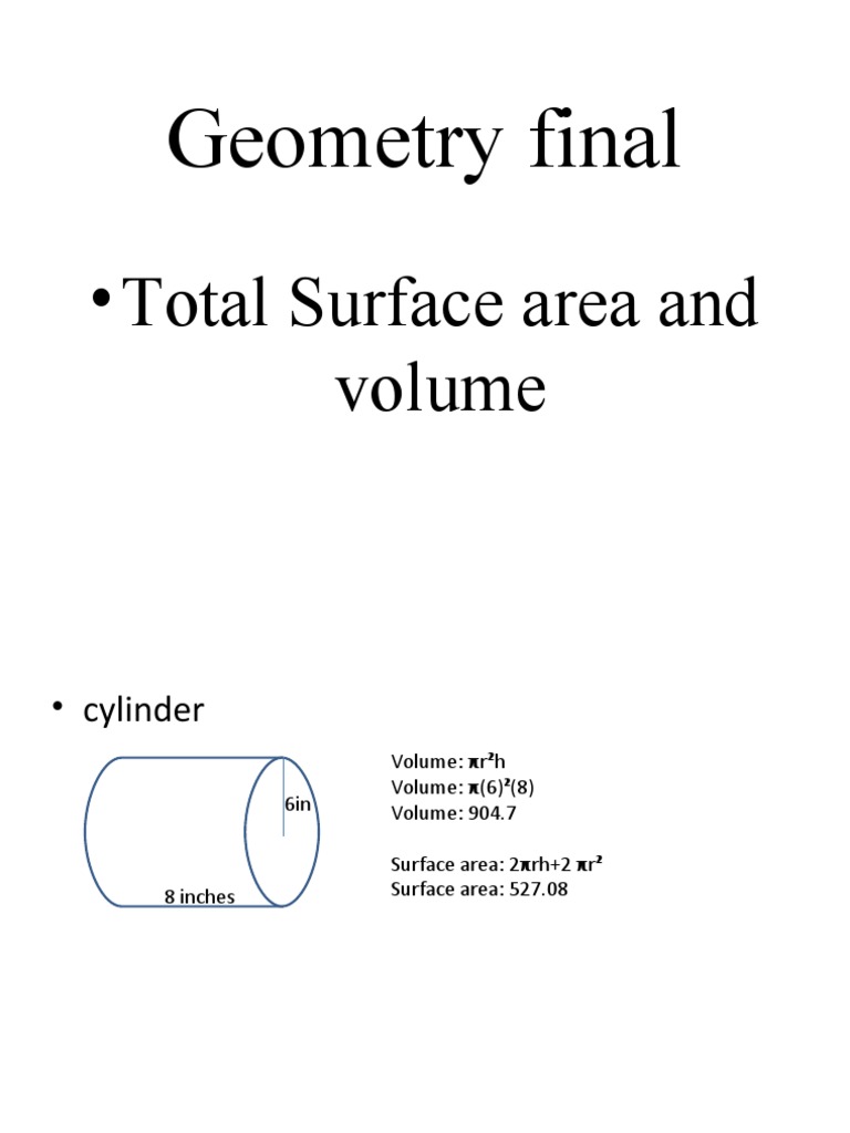 Geometry Surface Area & Volume Guide | PDF