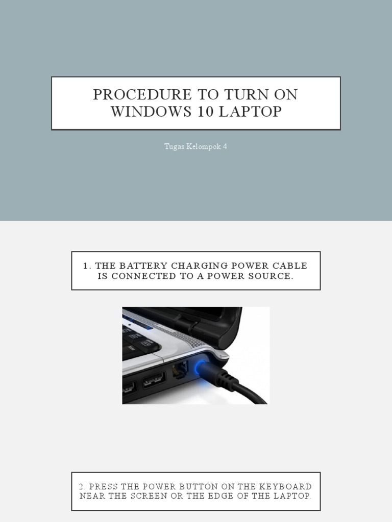 Procedure To Turn On Windows 10 Laptop | PDF