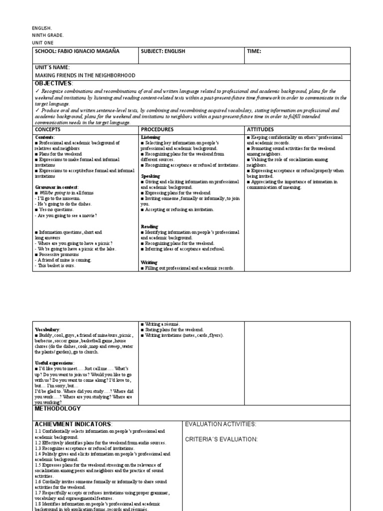 ENGLISH 9th Grade | PDF | Foods | Grammar