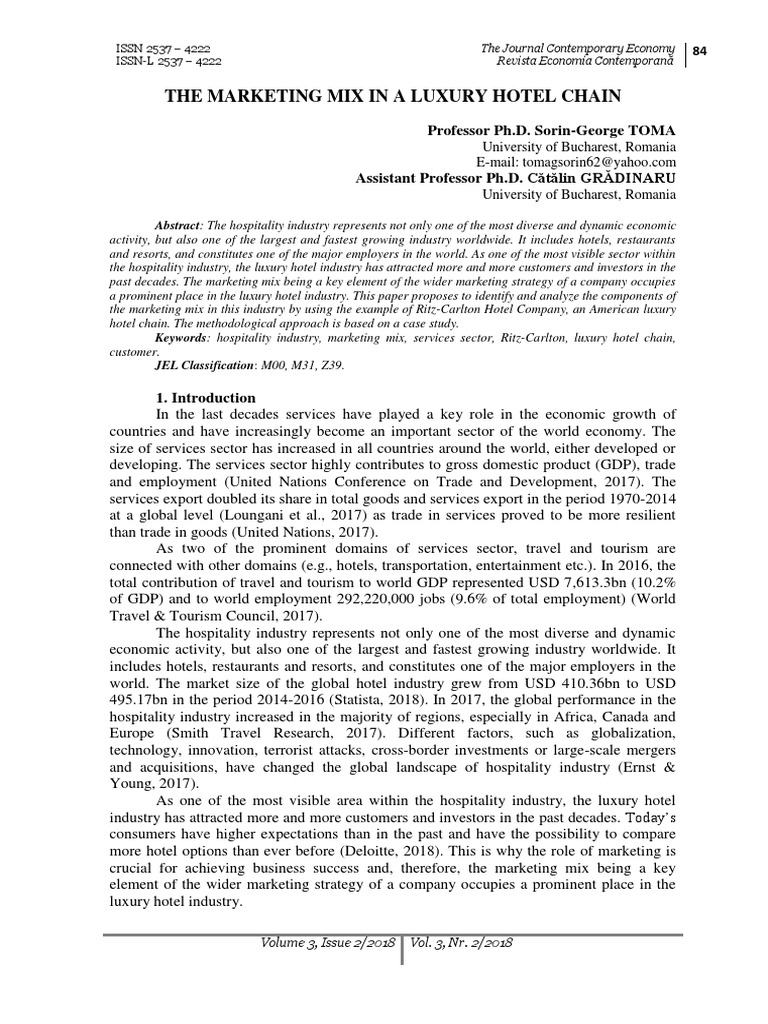 Marketing Strategies of Luxury Hotels: Analyzing the Marketing Mix of ...