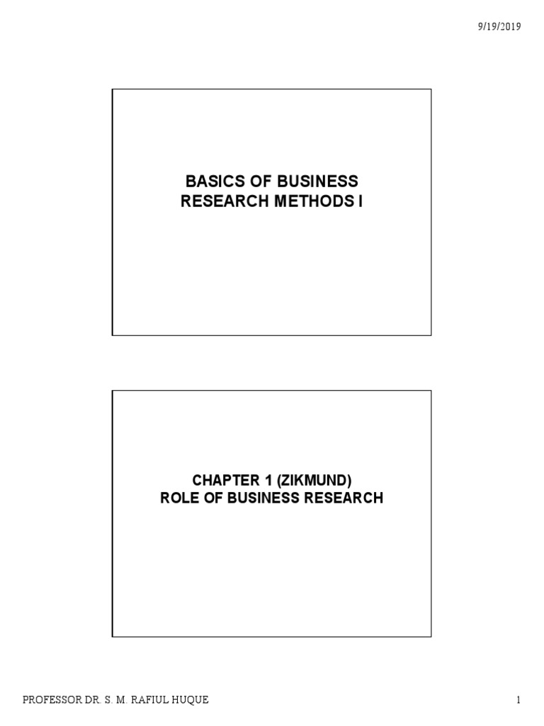 01 - Basics of Business Research | PDF | Hypothesis | Theory
