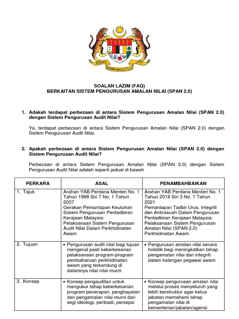 Faq Span 2.0 | PDF | Bisnis