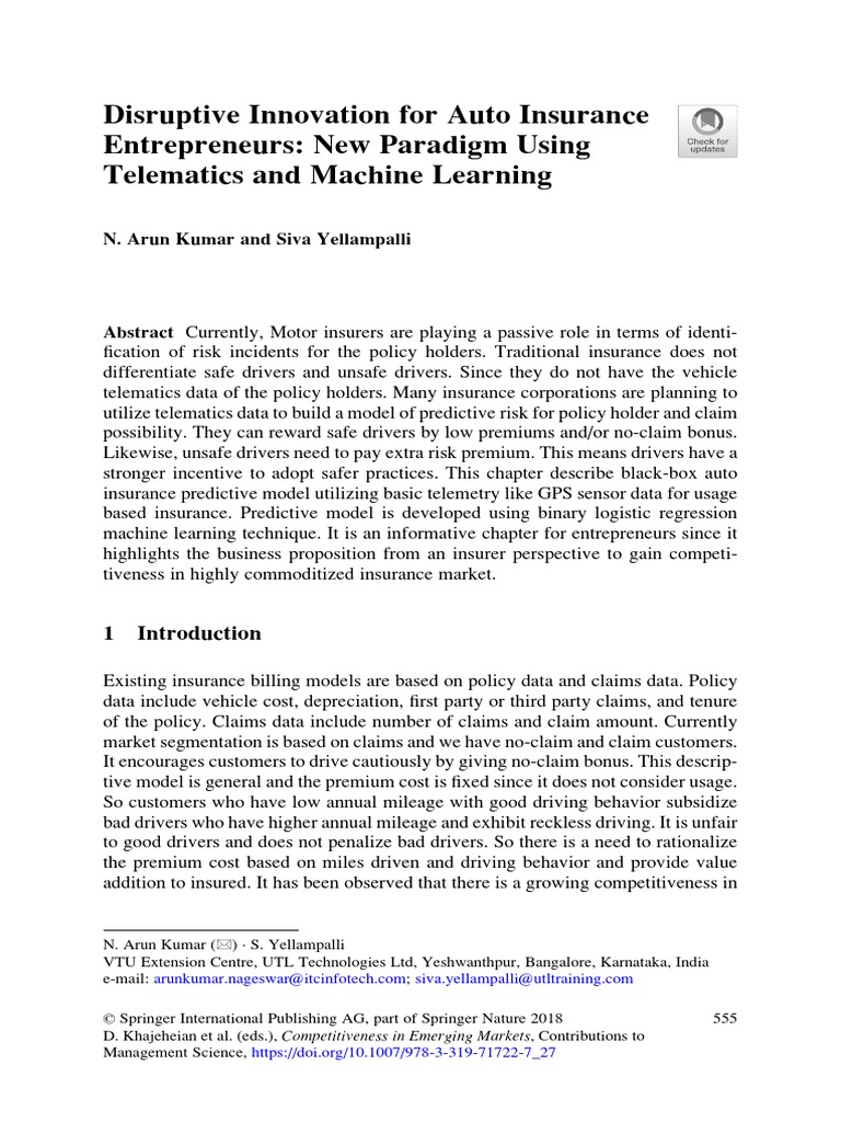 Disruptive Innovation For Auto Insurance Entrepreneurs: New Paradigm ...