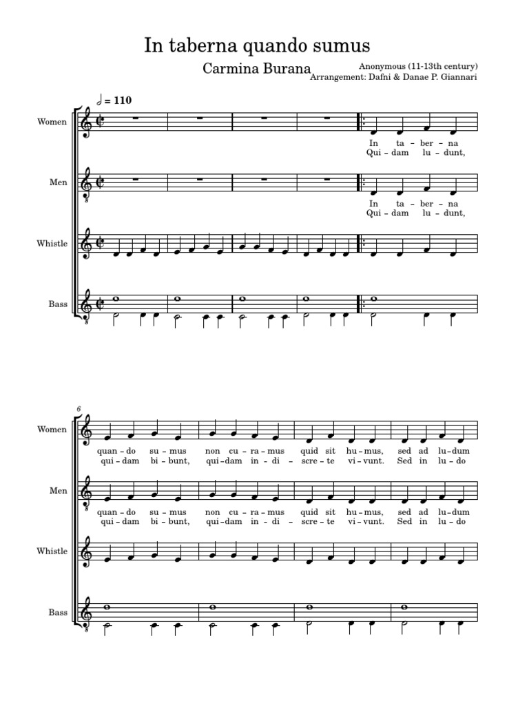 In Taberna Quando Sumus: Carmina Burana | PDF | Compositions | Alcohol