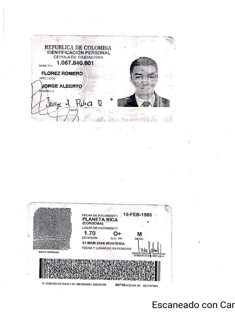 Cedula Jorge Florez Romero - 4 | PDF