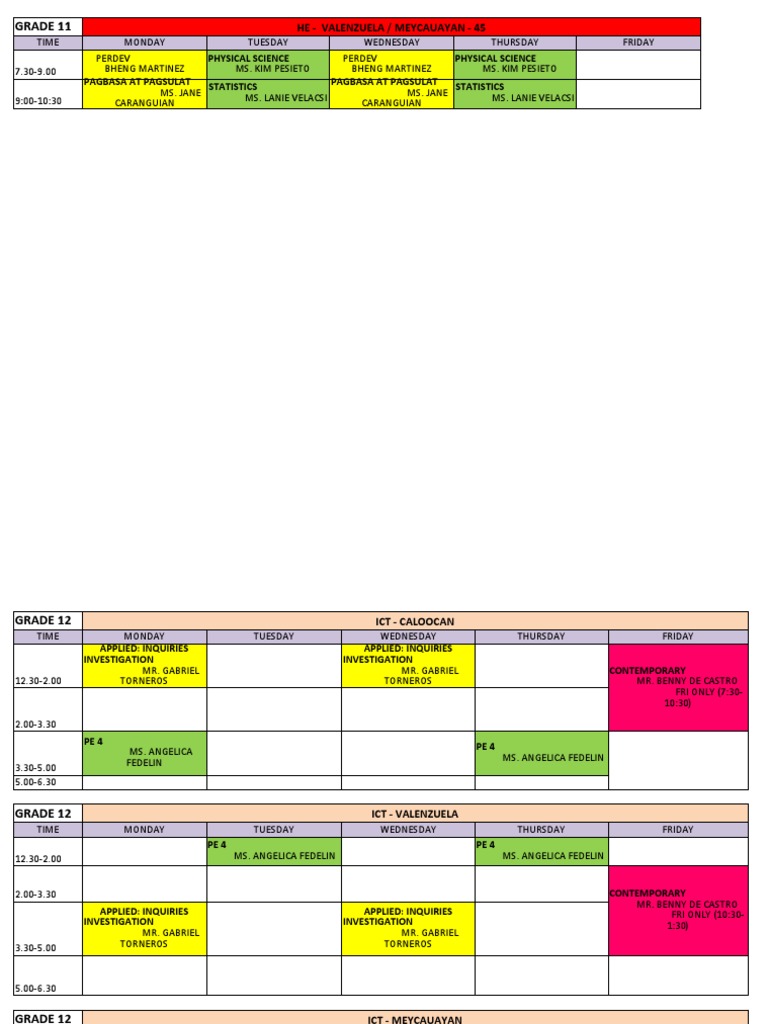 Updated 2nd Semester Schedule 2022 Autosaved | PDF | Data | Science