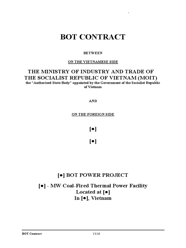 2.2 - Sample 2 - BOT Contract (Coal-Fired Plant) | PDF | Mortgage Law ...
