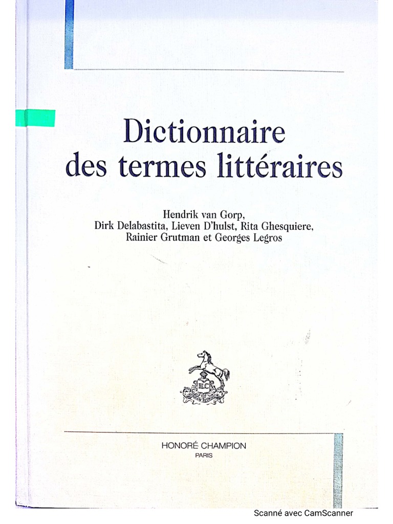 Frances - Dictionnaire - Termes-Littéraires - Van Gorp | PDF