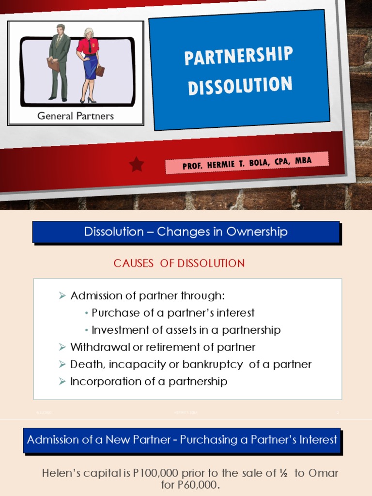 Module 3 - Partnership Dissolution | PDF | Equity (Finance) | Partnership