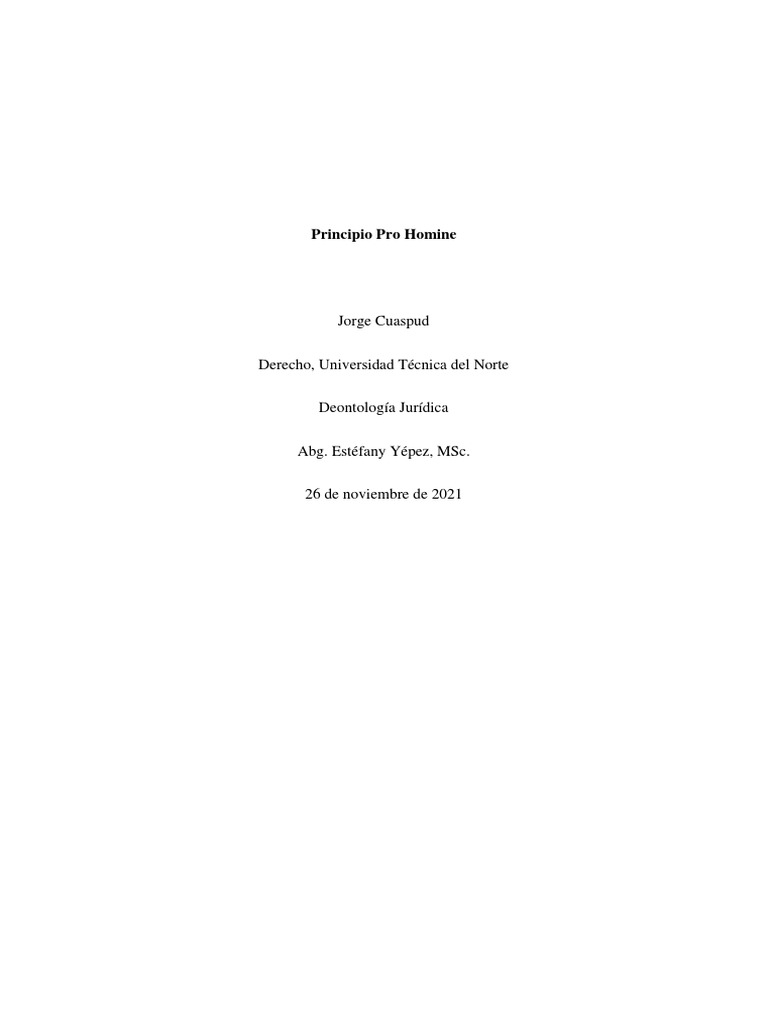 Principio Pro Homine | PDF | Juez | Constitución