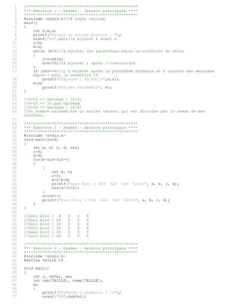 Examen Janvier 2018 Corrigé | PDF | Standards informatiques ...