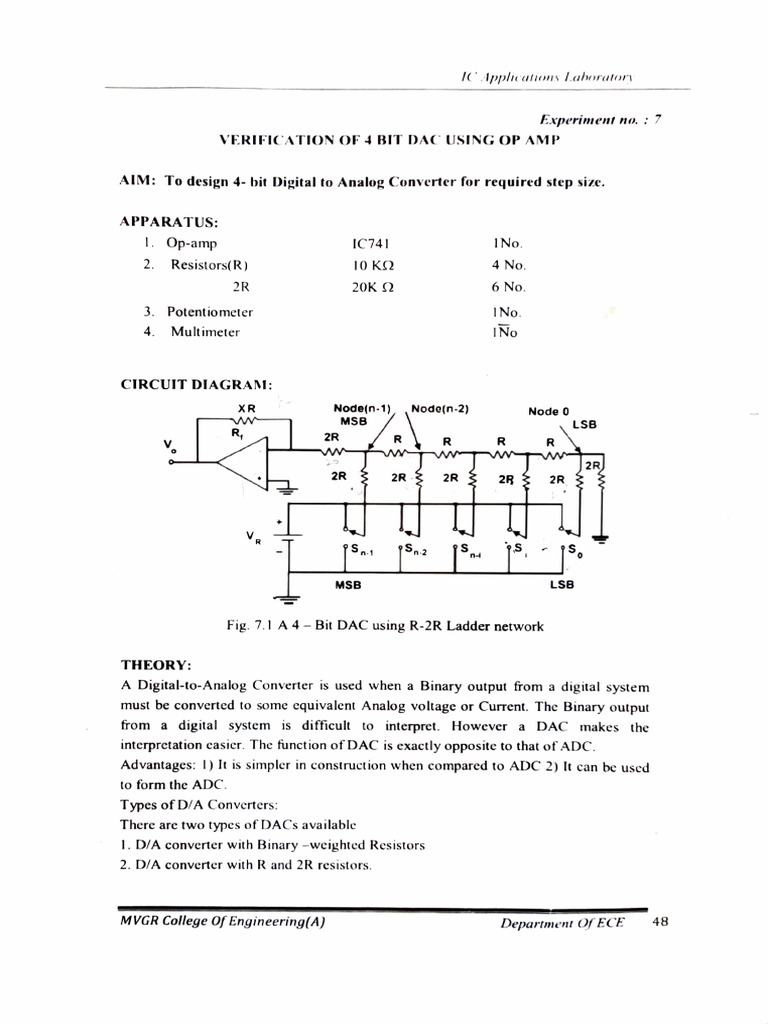 4 Bit Dac | PDF | Digital To Analog Converter | Analog To Digital Converter