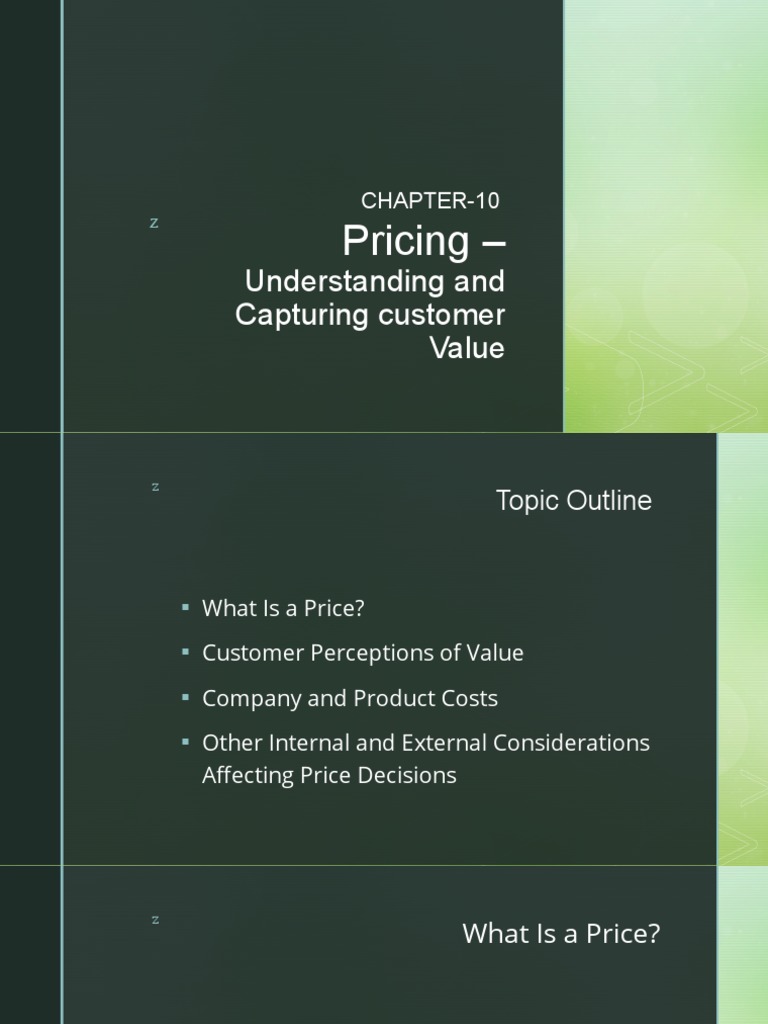 Chap 10 Pricing - Understanding and Capturing Customer Value | PDF ...