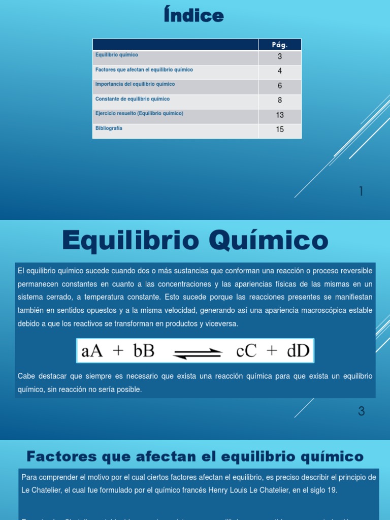 Equilibro Quimico - Quimica 2 | PDF | Equilibrio químico | Reacciones químicas