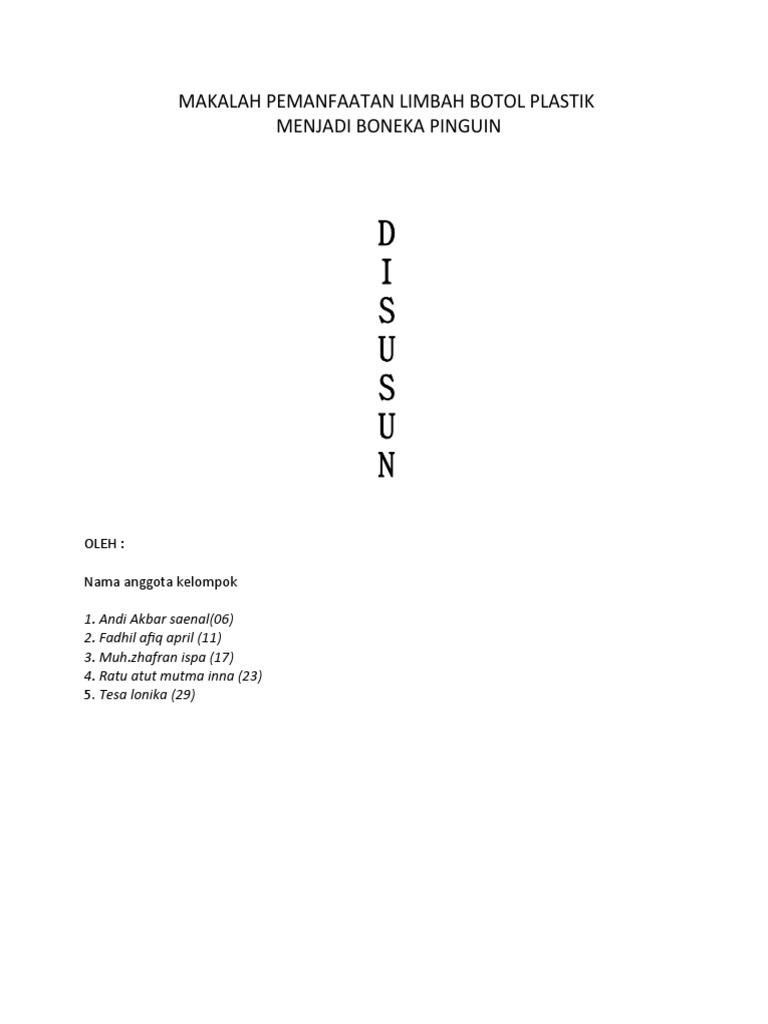 Makalah Pemanfaatan Limbah Botol Plastik | PDF
