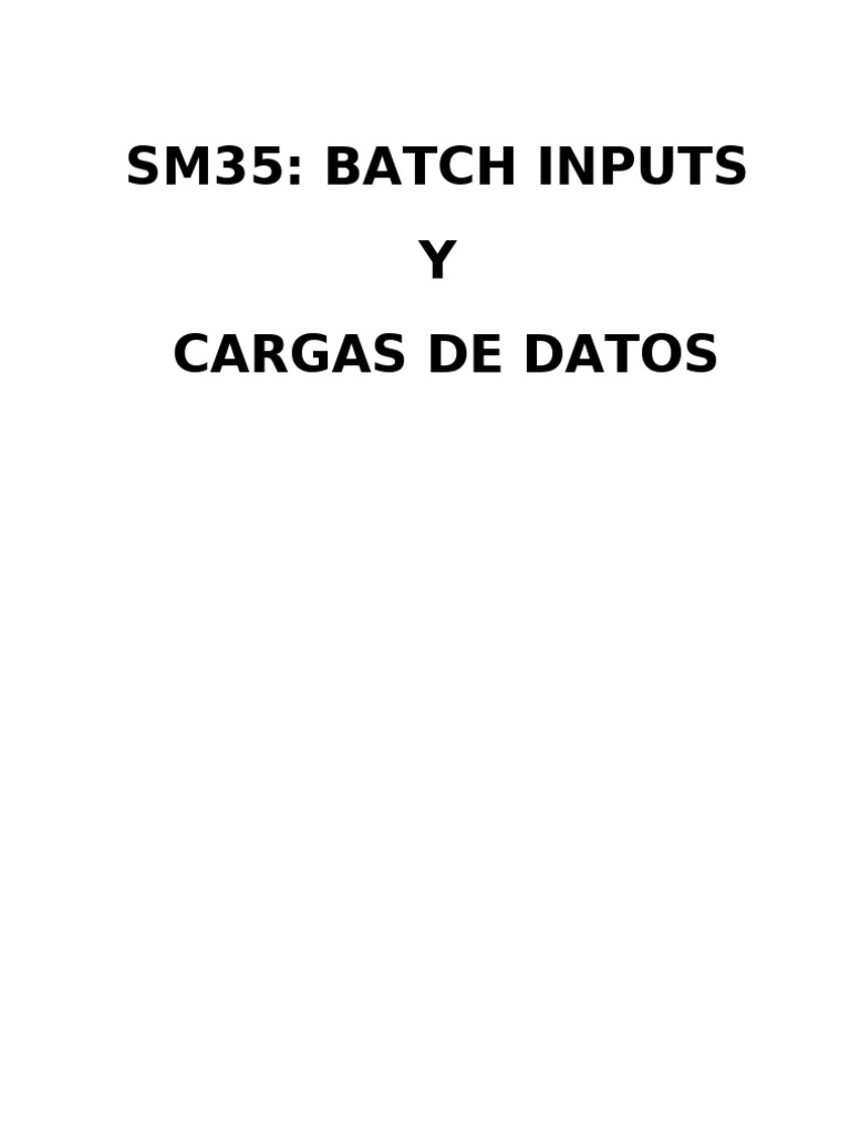SM35: Cargas de Datos en SAP | PDF