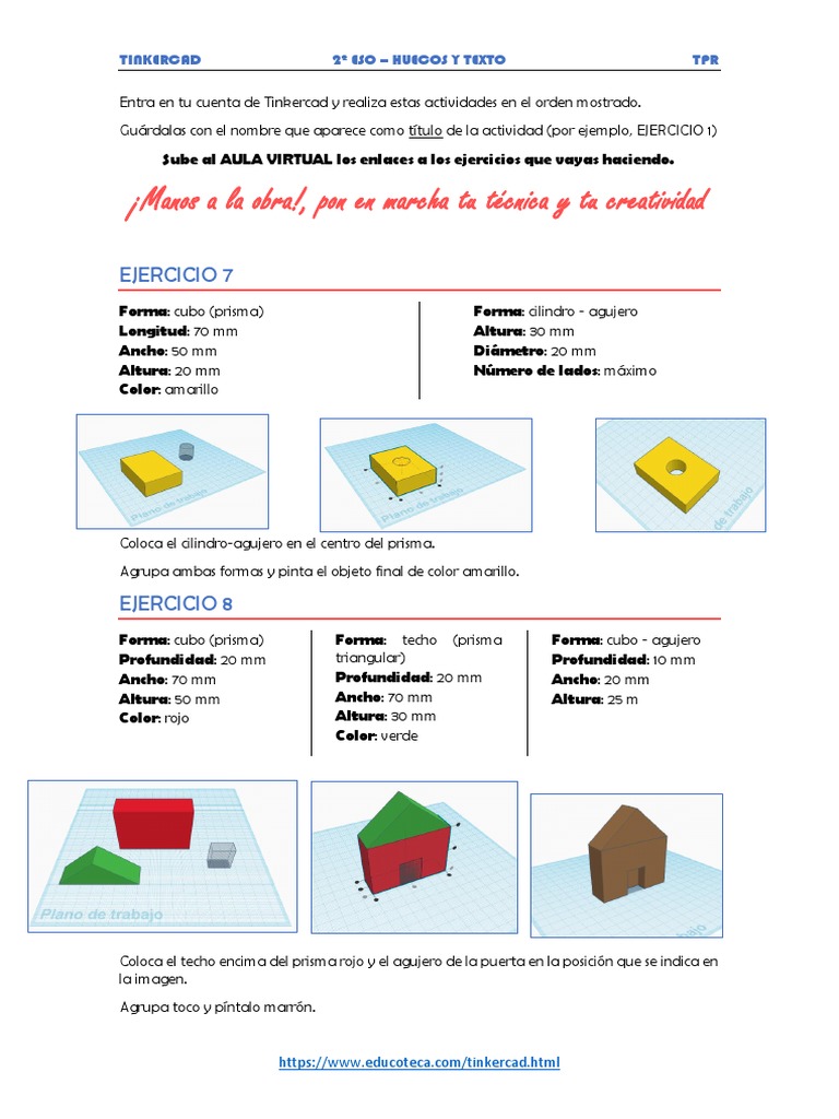 ACTIVIDADES TINKERCAD Sesion3 | PDF | Color | Amarillo