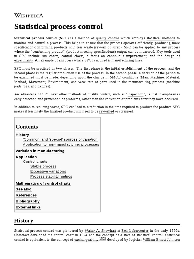 Statistical Process Control | PDF | Production And Manufacturing ...