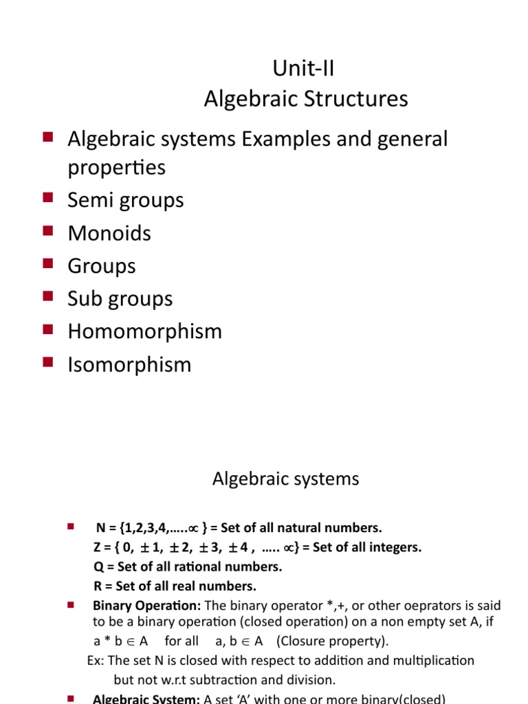 DM U2 Algebraic Structures | PDF | Group (Mathematics) | Mathematical Objects