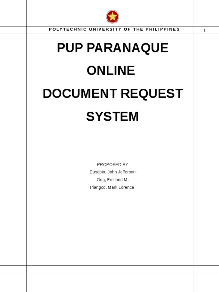 Pup Paranaque Online Document Request System: Polytechnic University of ...
