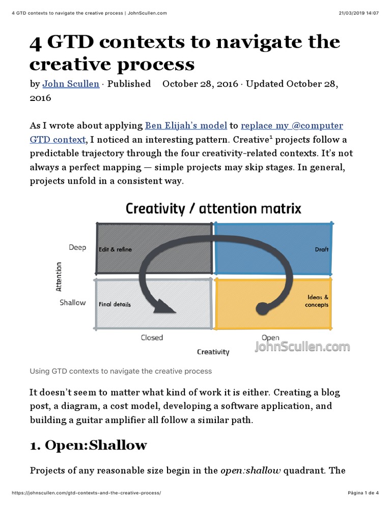 4 GTD Contexts To Navigate The Creative Process | PDF | Creativity ...