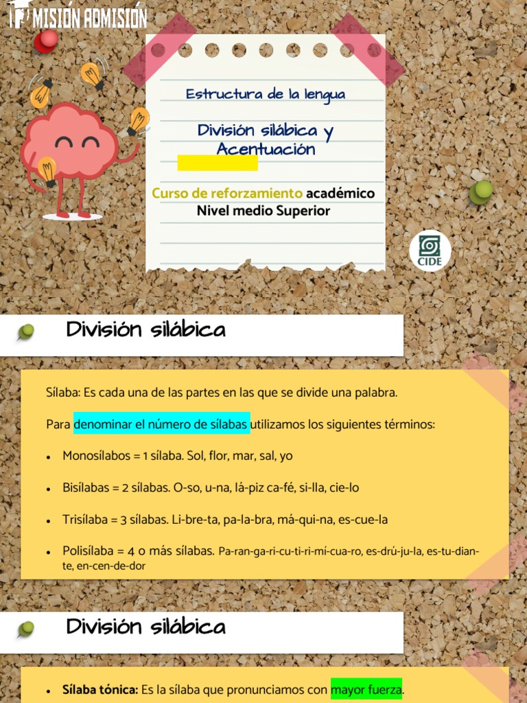 División Silábica y Acentuación. Sesión 1 | PDF | Sílaba | Comunicación ...