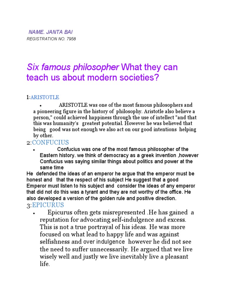 Six Famous Philosopher What They Can: Teach Us About Modern Societies ...
