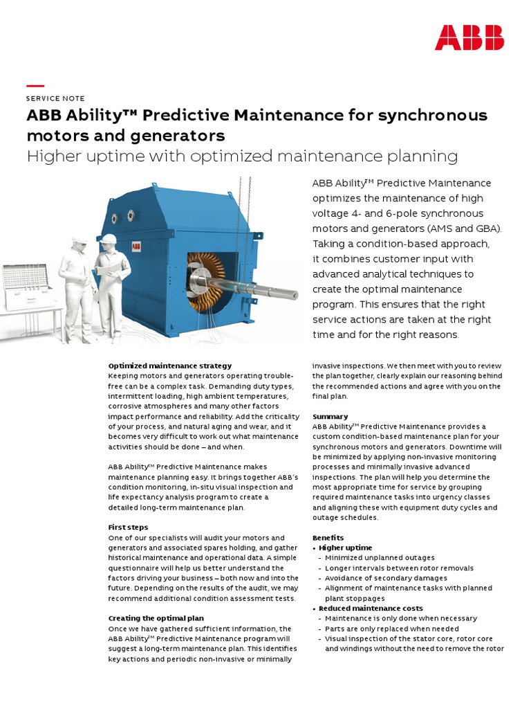 9AKK107797 - ABB Ability Predictive Maintenance For Synchronous Motors ...