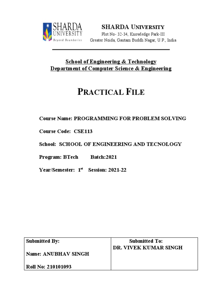Ractical ILE: Sharda U | PDF
